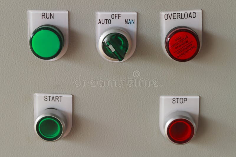 Start and Stop Buttons on Control Panel. Stock Image - Image of panel ...