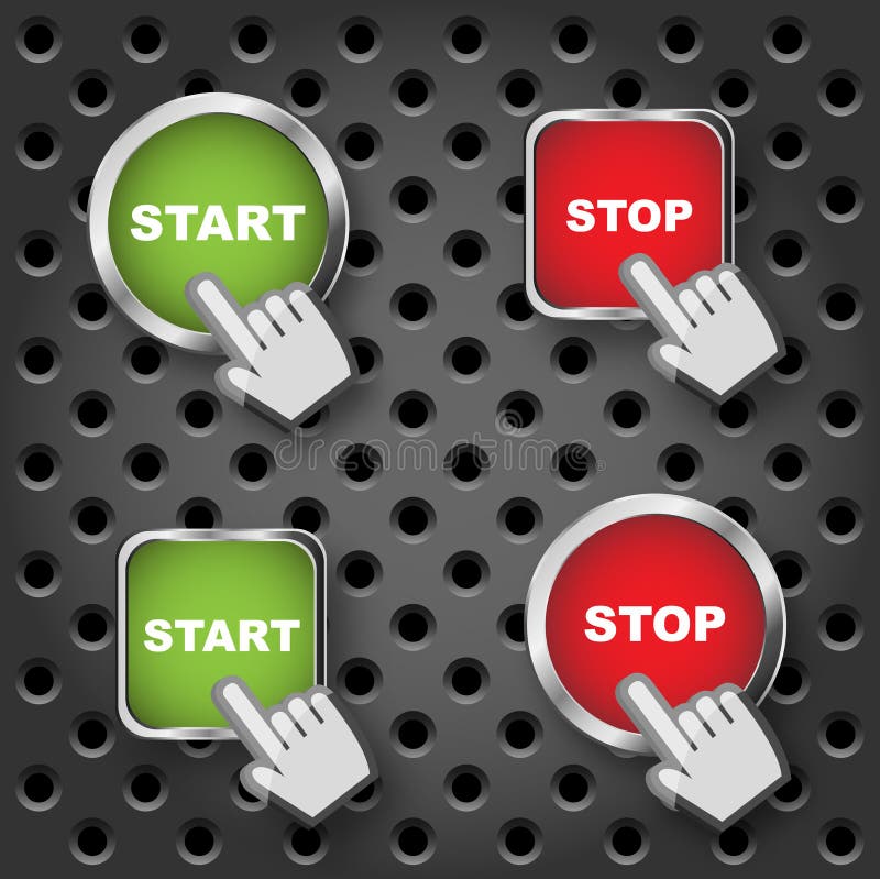 Start and Stop buttons stock vector. Illustration of graphics - 26389086
