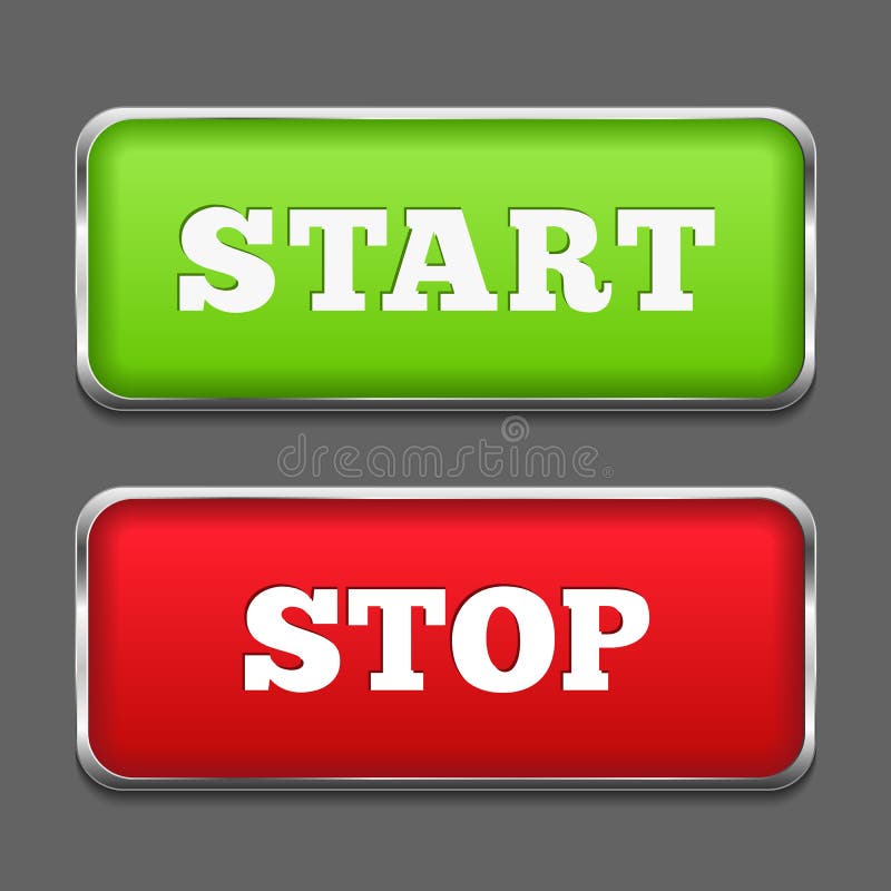 Start Stop Buttons stock vector. Illustration of white - 39336296