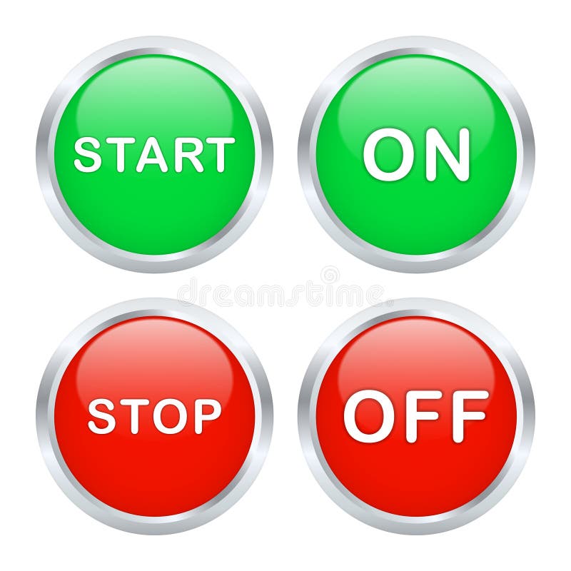 Start and stop buttons. stock vector. Illustration of green - 31023778 Start and stop buttons. stock vector. Illustration of green - 31023778
