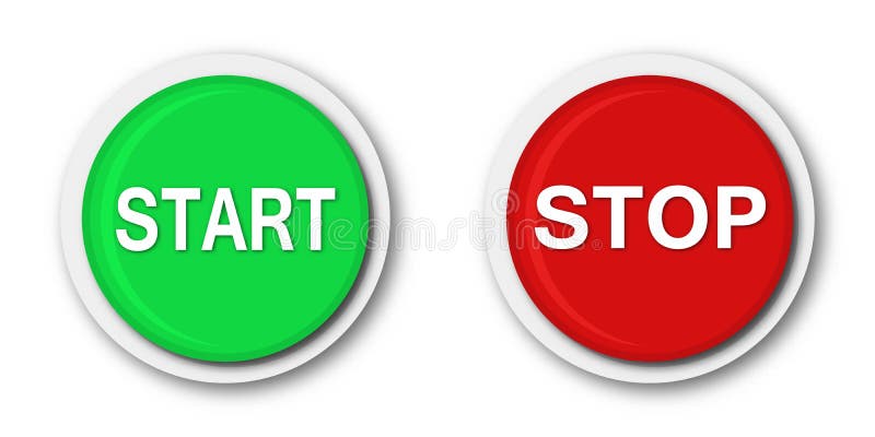 Start and Stop Buttons. Vector Round Buttons Isolated Stock ...