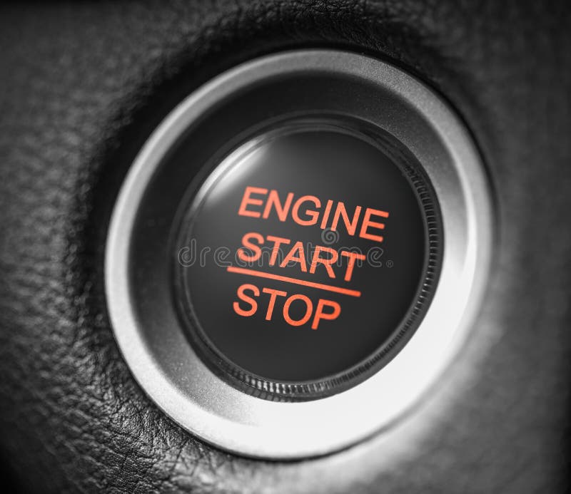 Start Stop Car Engine Red Button Stock Photo - Image of round, energy ...