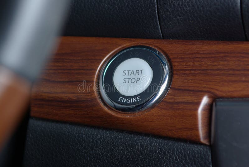 Start Stop Engine Button in Car Stock Image - Image of button ...