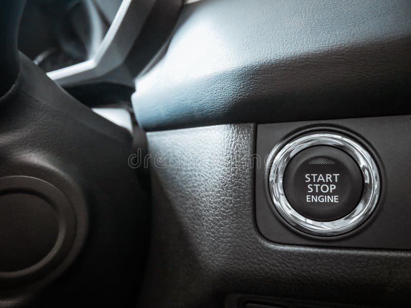 Start Stop Engine Button on CVT Car Stock Image - Image of control ...