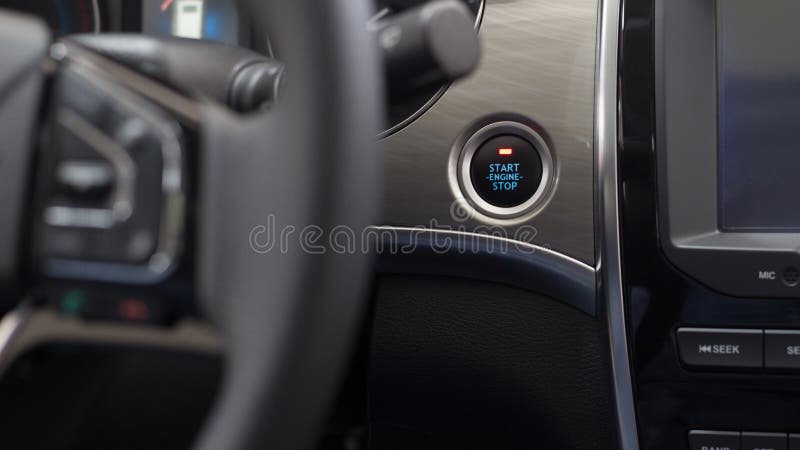 Start, Stop Engine Button. Modern Car Interior. Luxurious Car ...