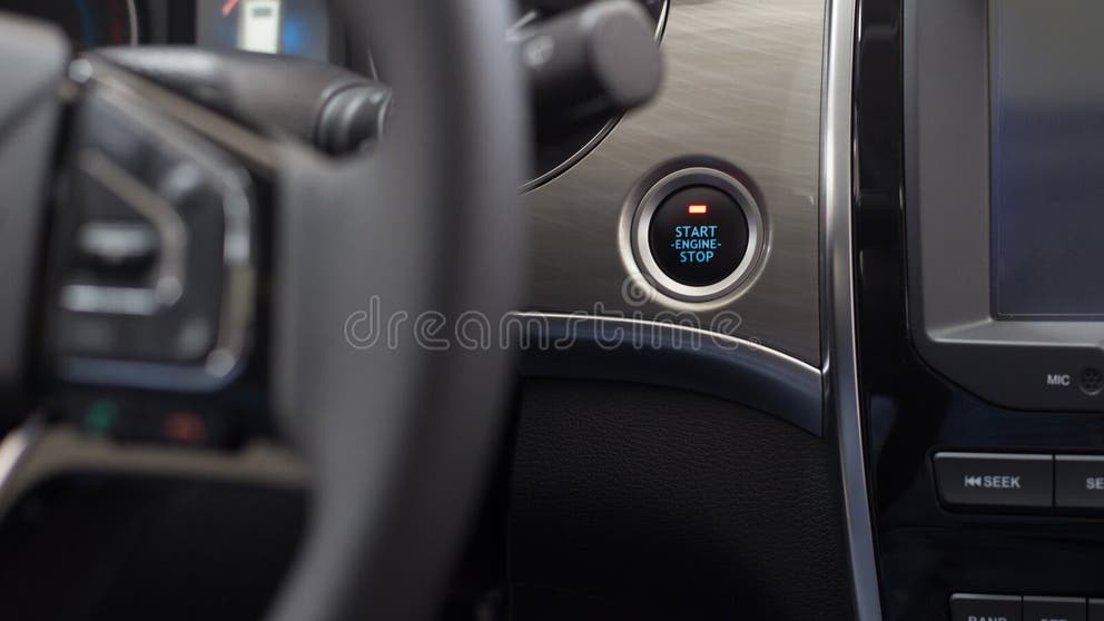 Start, Stop Engine Button. Modern Car Interior. Luxurious Car ...