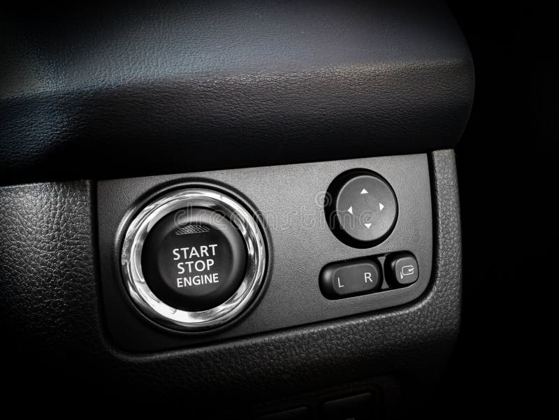 Start Stop Engine Button Next To Side Mirror Button Switch Stock Image ...