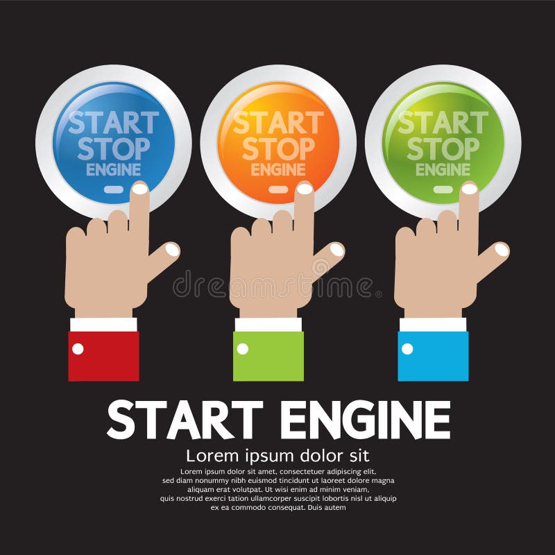 Start-Stop Engine Button Set. Stock Vector - Illustration of object ...