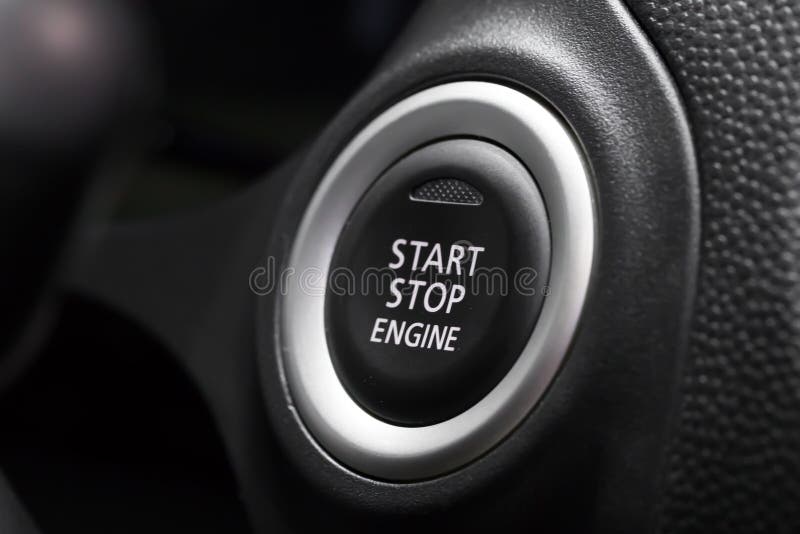 Start Stop Engine Buttons in Car Stock Photo - Image of start, power ...