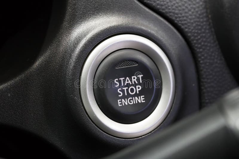 Start Stop Engine Buttons in Car Stock Image - Image of press, interior ...