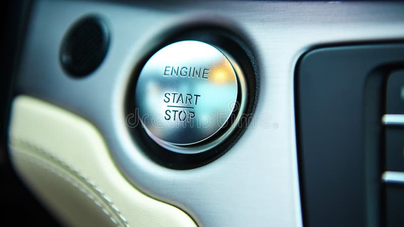 Start Stop Engine Modern New Car Button Stock Photo - Image of drive ...