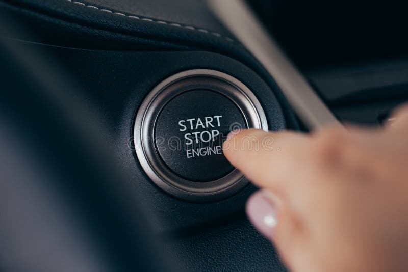 Start Stop Engine Modern New Car Button Stock Image - Image of ...
