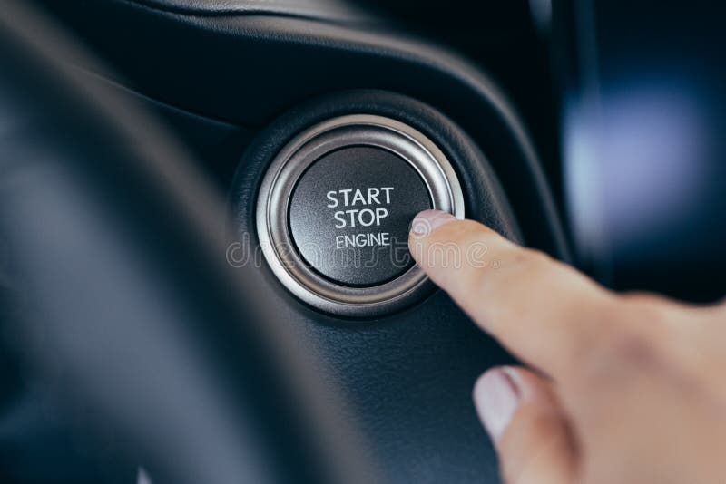 Start Stop Engine Modern New Car Button Stock Image - Image of ...
