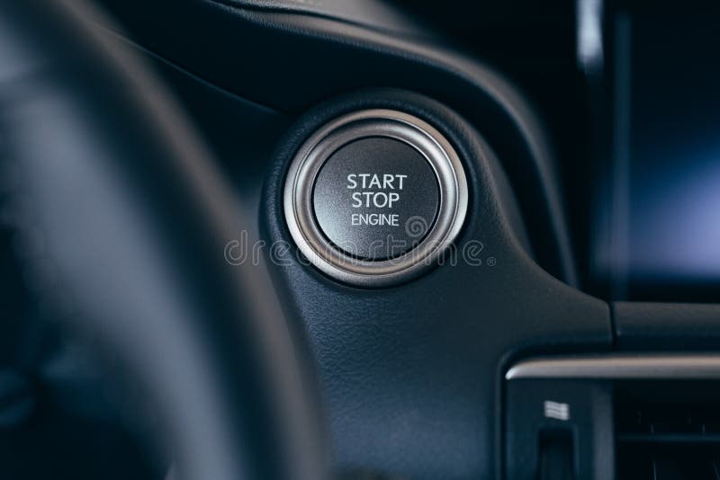 Start Stop Engine Modern New Car Button Stock Photo - Image of chrome ...
