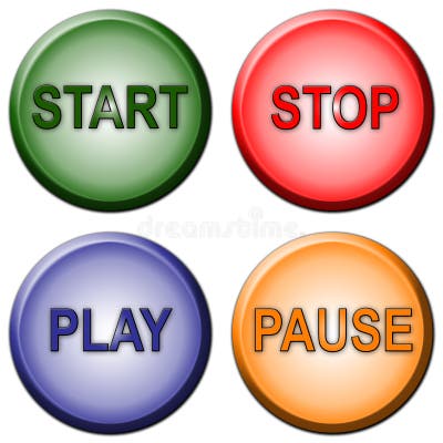 Start Stop Play Pause Buttons Stock Illustration - Illustration of ...