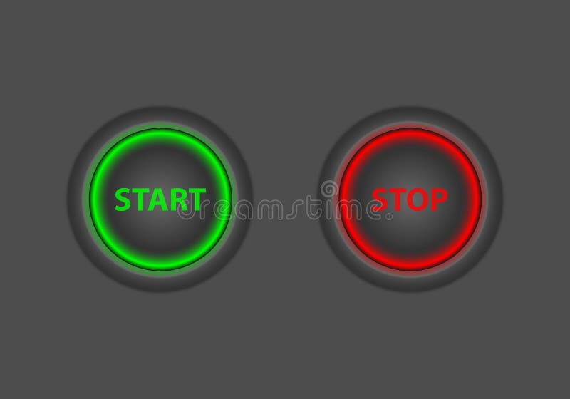Start stop button stock vector. Illustration of cancel - 224473441