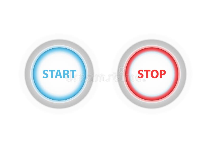 Start and stop buttons stock illustration. Illustration of finishing ...