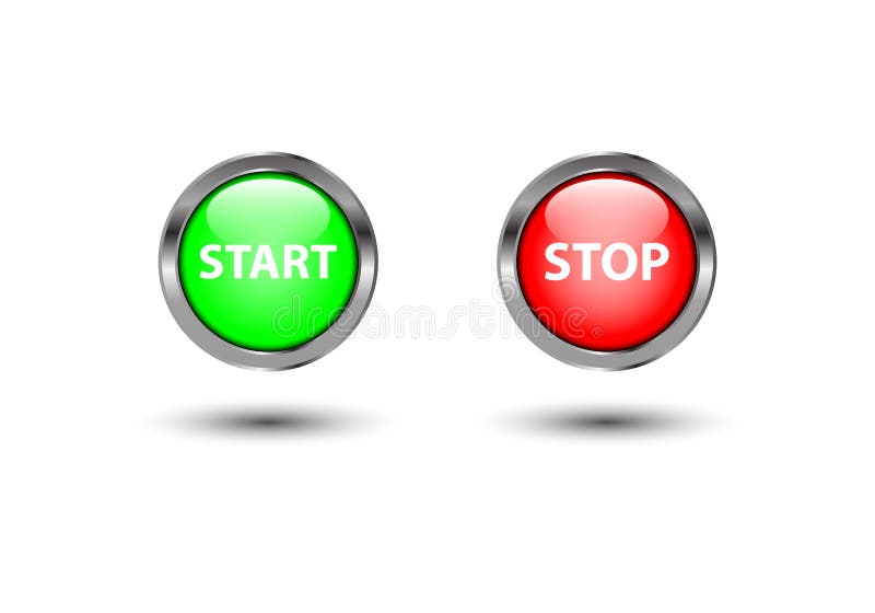 Start and stop buttons stock vector. Illustration of button - 23900415