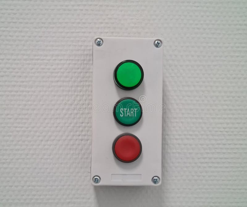 Start and Stop and Reset Button on the Electrical Box Control Box Stock ...