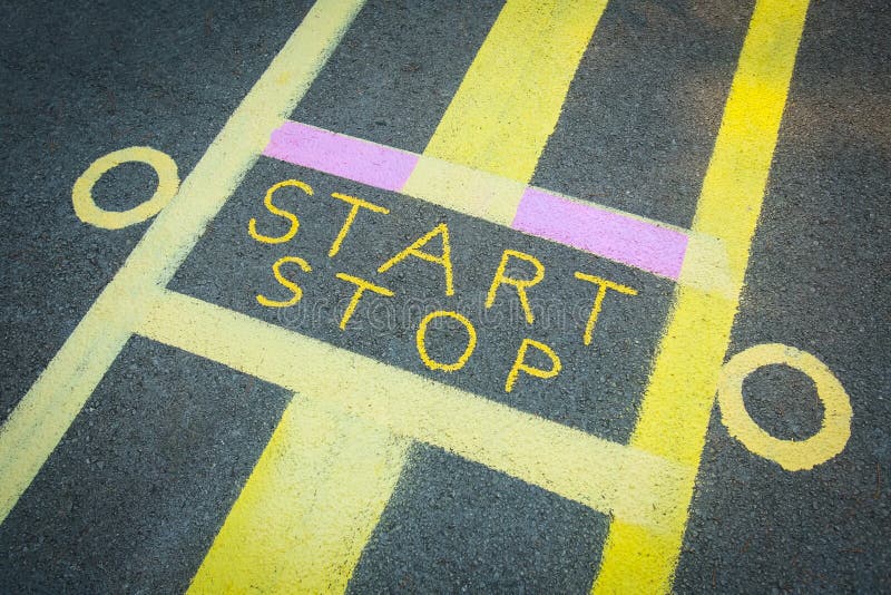 Start and Stop Sign on Road Stock Photo - Image of angle, circles ...