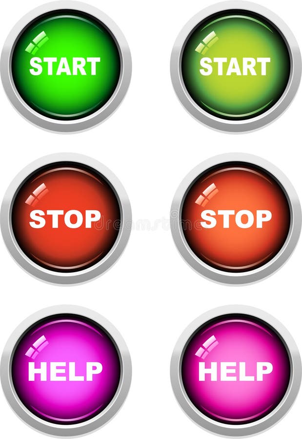 Start and stop buttons stock illustration. Illustration of candy - 6750478