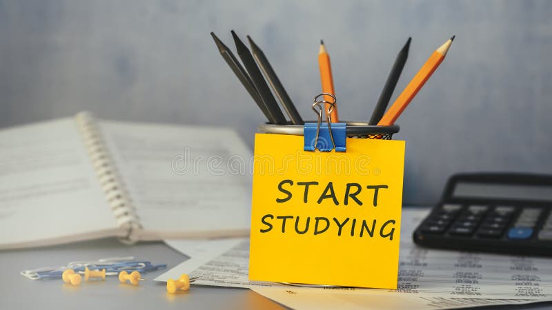 Start Studying - Concept of Text on Sticky Note Stock Image - Image of ...