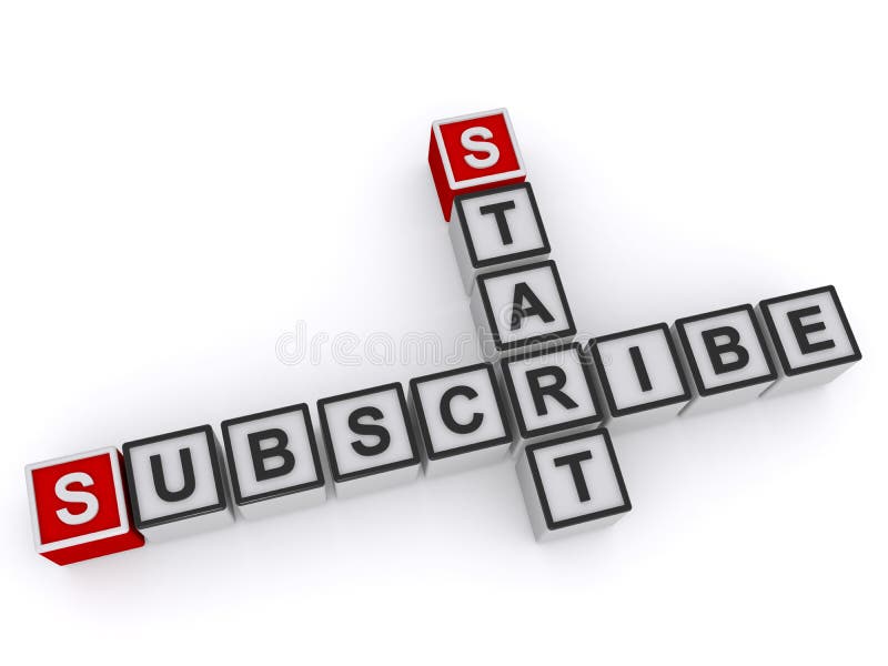 Start Subscribe Word Blocks Stock Illustration - Illustration of dice ...