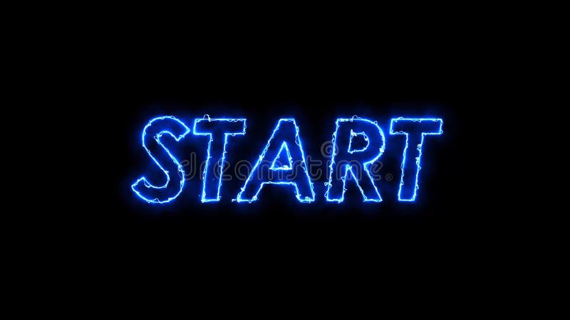 Start Text Animated Text Word Neon Electric Blue Start 4k Looping Stock ...