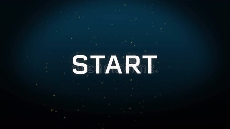 START Text Animation Over Dark Background with Scattered Light ...
