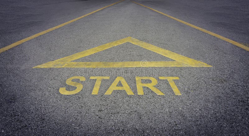 Road with Start Arrow for To Light Hope and Freedom on Blue Sky, for ...