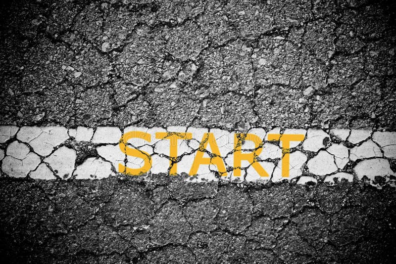 Start Text on Asphalt Road Concept of Success Stock Image - Image of ...