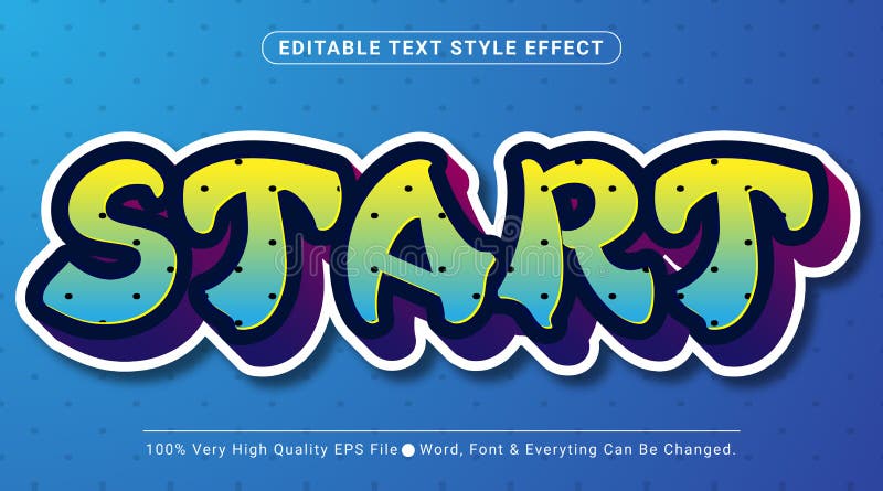 Start Text Multicolor Text Effect, Editable Text Effect Stock ...