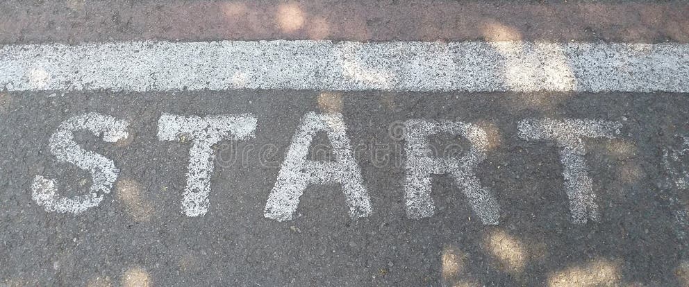START Text Word Pavement Asphalt Road Stock Photo - Image of gravel ...