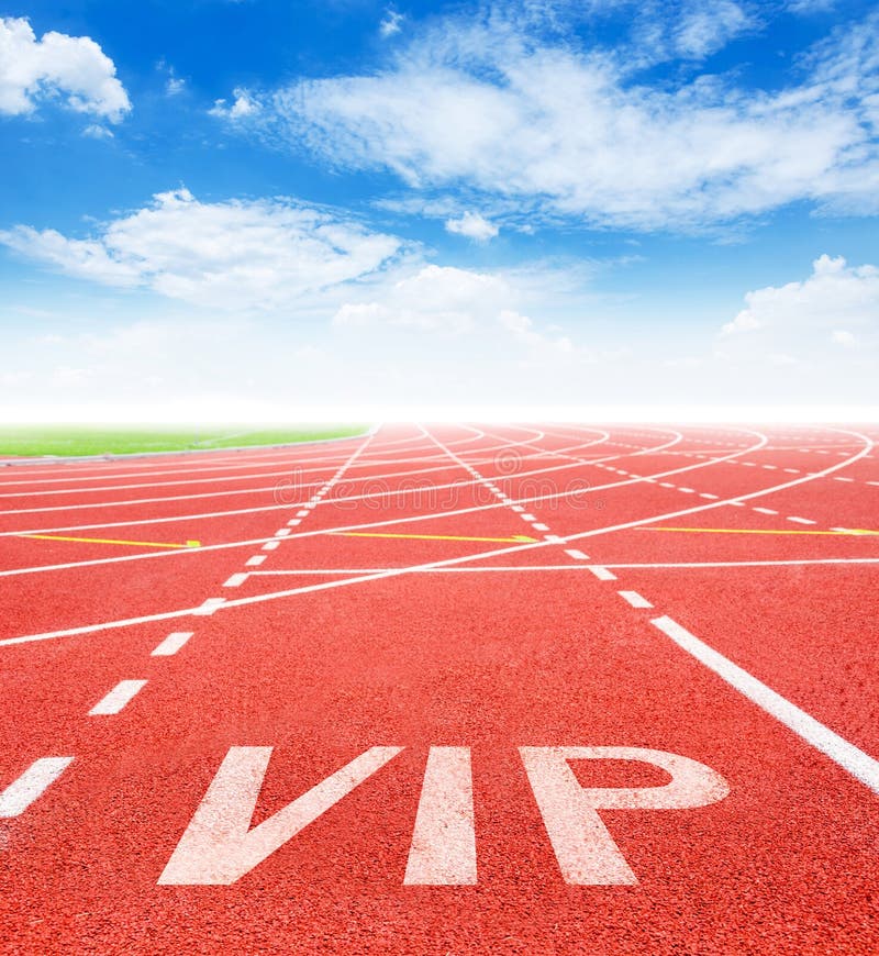 Start Track. Lanes 1 Number One on Red Racing. Stock Photo - Image of ...