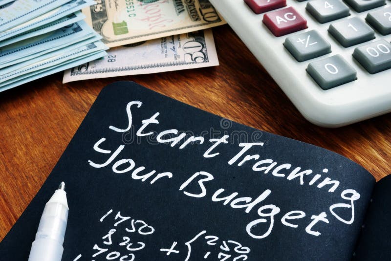 Start Tracking Your Budget Sign with Home Finances Calculations Stock ...