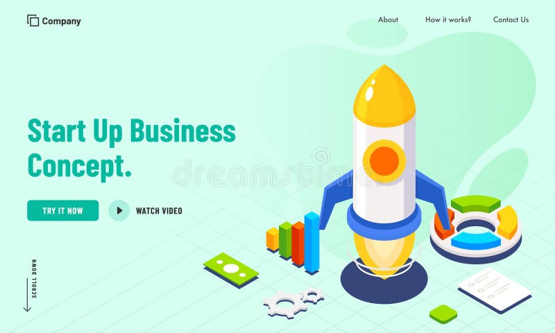 Start Up Business Concept Based Landing Page with Successful Launching ...