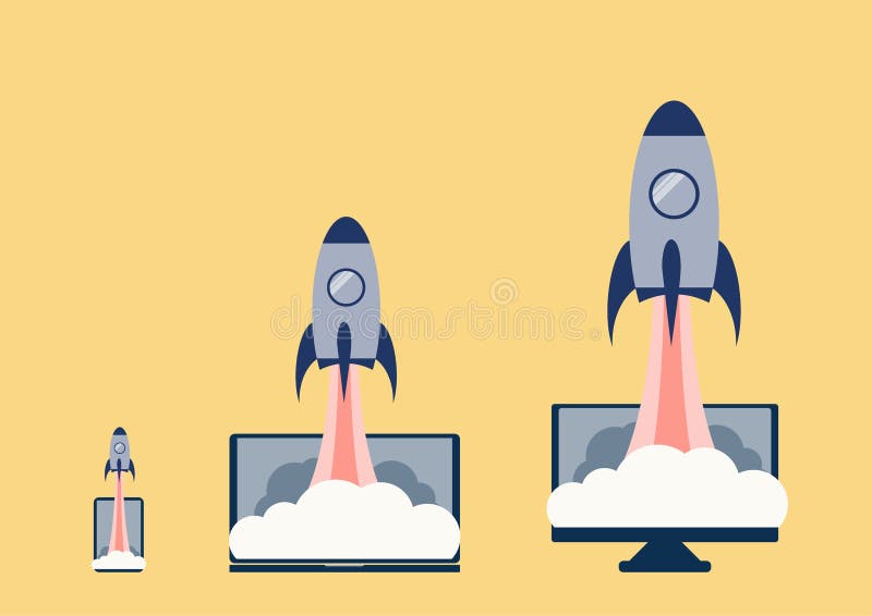 Start Up Business Concept, Flat Design, Platform Technology Smartphone ...