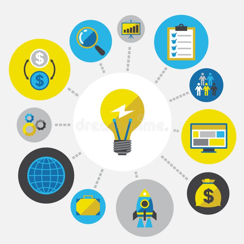 Start-up Business Concept in Flat Design Style Stock Vector ...