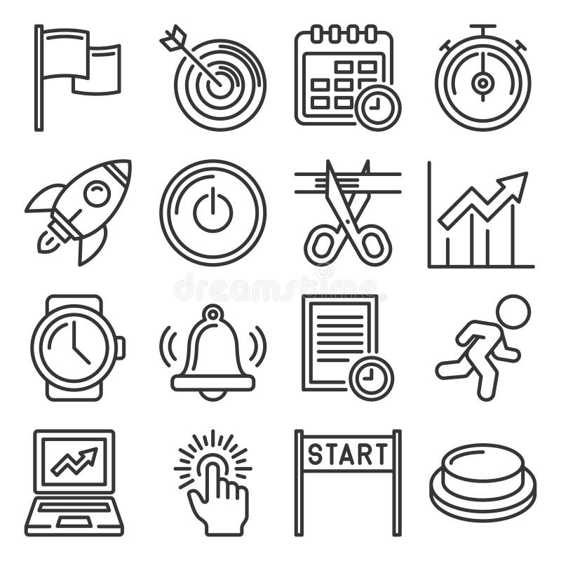Start Up Business Icons Set on White Background. Line Style Vector ...
