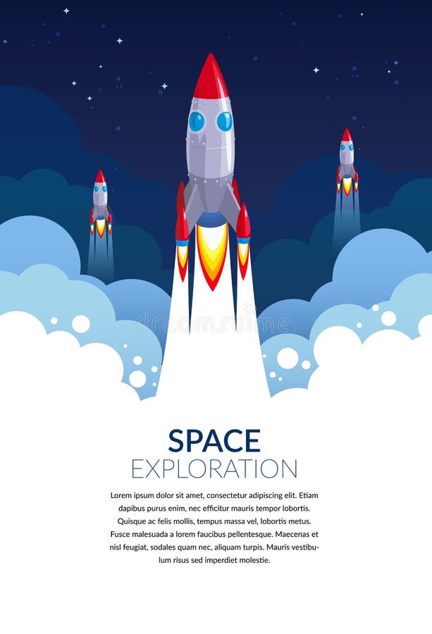 Start Up Business Rocket Vector Illustration for Space Banners or Posters in Vector Format Stock ...