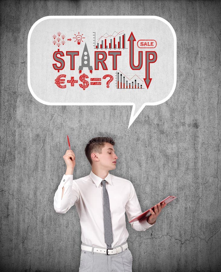 Start up stock image. Image of cloud, dreaming, handsome - 53575393