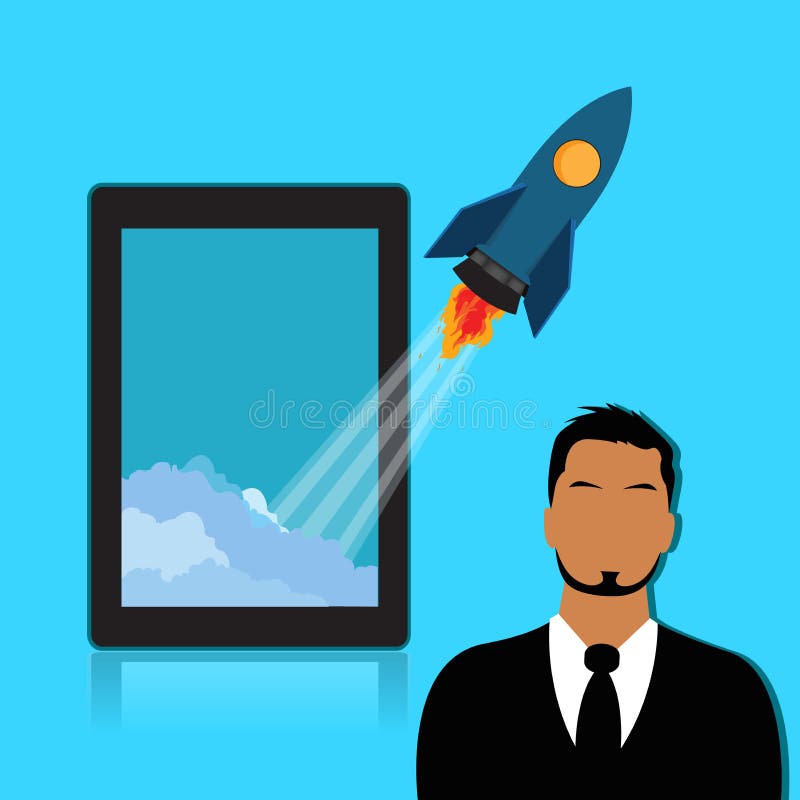 Start, Up, Businessman, Vector, Flat Style for Web Stock Vector ...