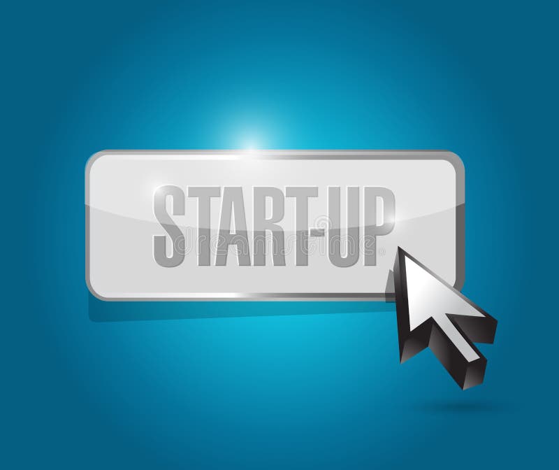 Start-up Button Sign Concept Stock Illustration - Illustration of click ...