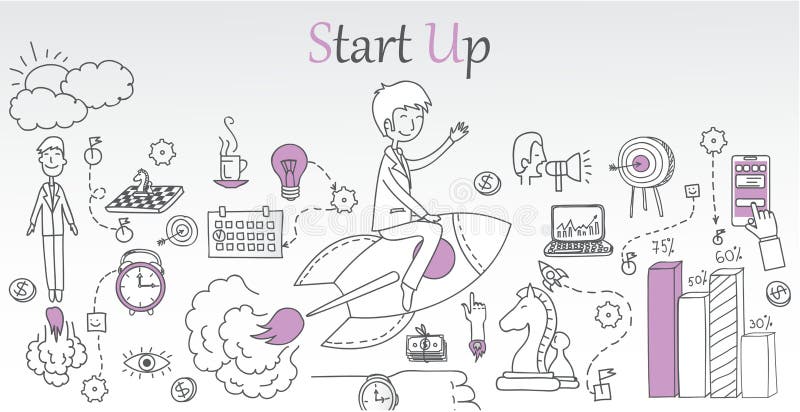 Start up concept banner stock vector. Illustration of mobile - 76944955