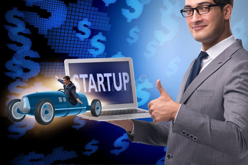The Start-up Concept with Businessman Driving Car Stock Image - Image ...