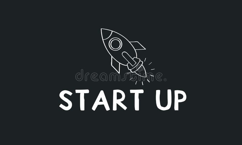 Start Up Concept - Comic Start Up Text with Rocket Launch. Stock Vector ...
