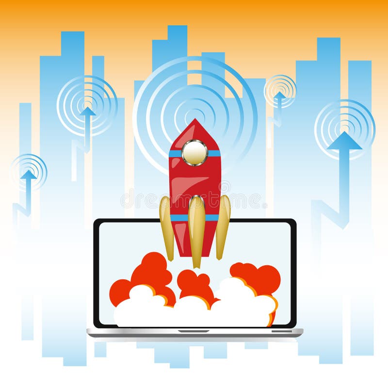 Start Up Concept Space Roket Modern Flat Design,Project Stock Vector ...