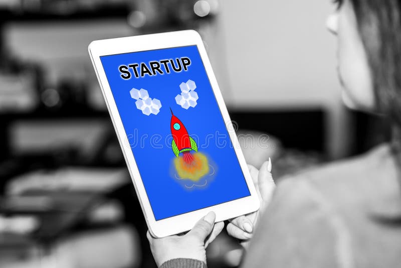 Start Up Concept on a Tablet Stock Image - Image of concept, technology ...