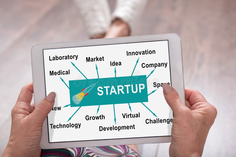 Start Up Concept on a Tablet Stock Image - Image of idea, digital ...