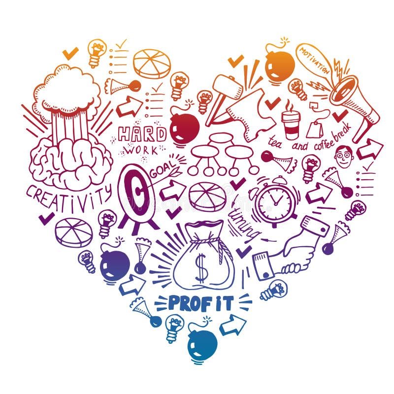 Start Up Concept. Vector Pattern with Motivational Icons. Rocket ...